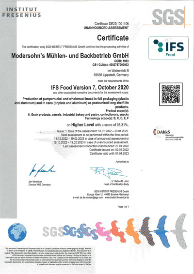 Qualität - Modersohn Brot